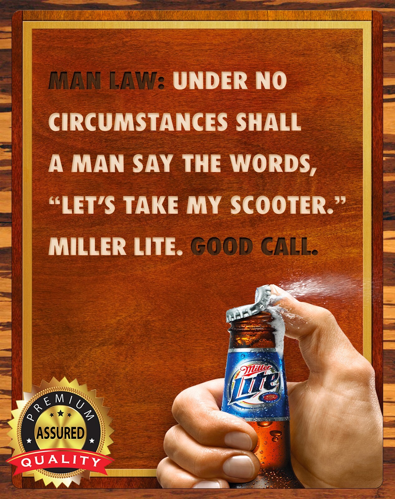 Miller Lite - Man Law - Rare - Metal Sign 11 x 14 | eBay
