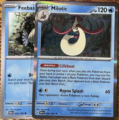 Feebas 35/182, Milotic 36/182 - Evo Line - Paradox Rift - Read Desc. | eBay