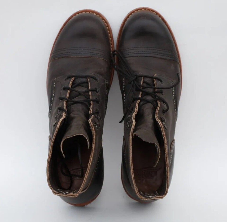 Red Wing Iron Ranger Boots Size 10.5 in Grey Leather 8086 | eBay