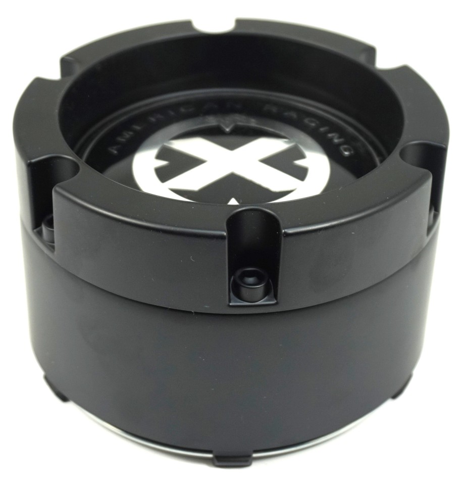 4x ATX Series (by American Racing) Matte Black Wheel Center Hub Caps 5 ...