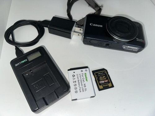 Canon PowerShot SX210 IS 14MP Digital Camera 14x Zoom 3in LCD Black ...