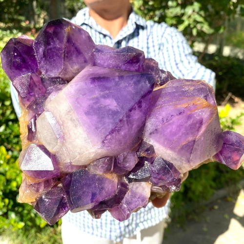 9.7LB Natural Amethyst Point Quartz Crystal Rock Stone Purple Mineral ...