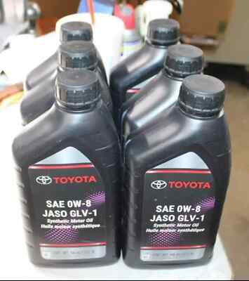Toyota SAE 0W-8 Synthetic Engine Oil (JASO GLV-1) Quart Bottles- PACK ...