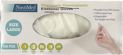 Disposable Thermoplastic Elastomer Clear Plastic Gloves L or X (Case Of ...