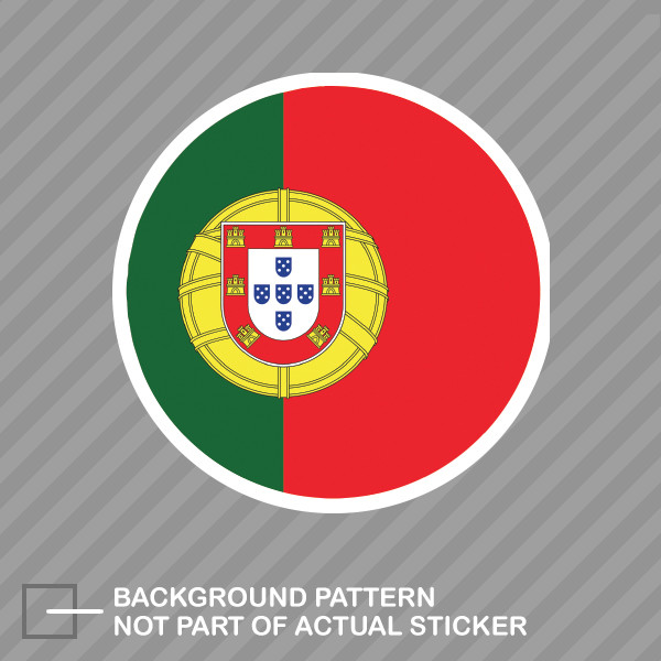 Round Portuguese Flag Sticker Decal Vinyl Portugal PRT PT | eBay
