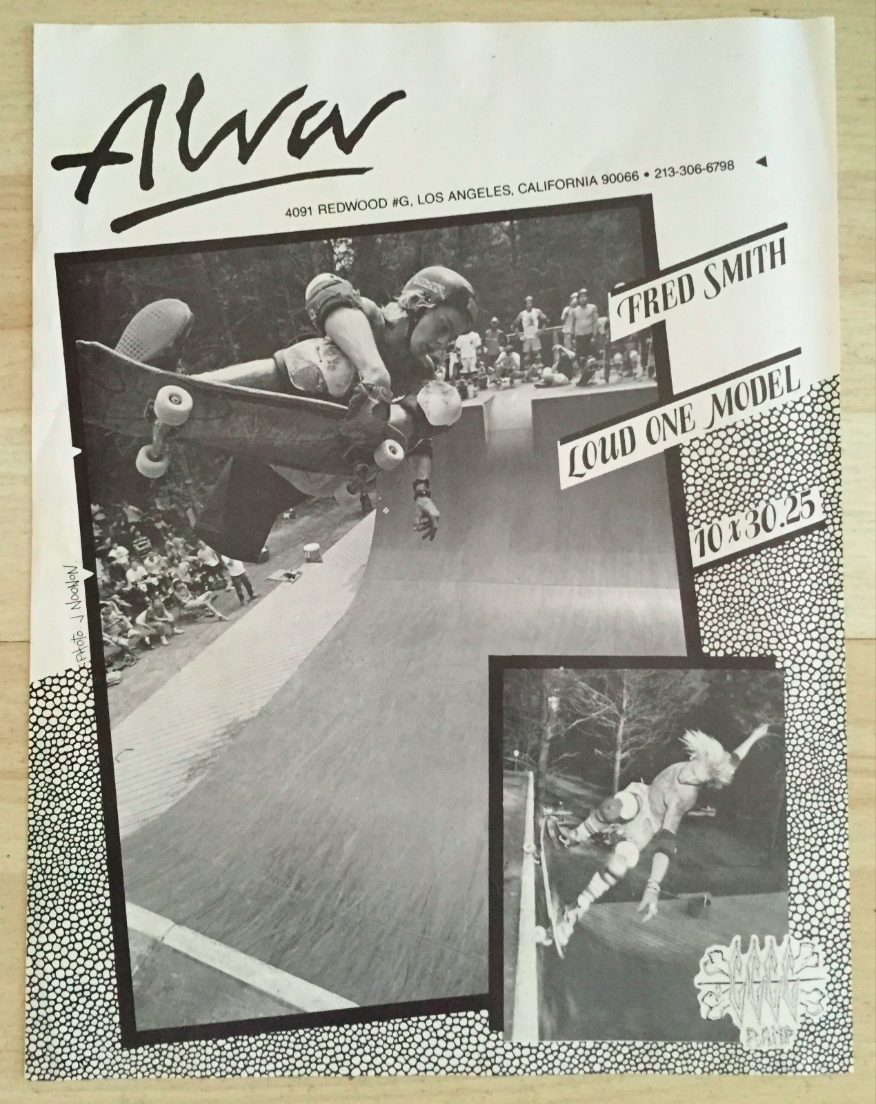ALVA FRED SMITH LOUD ONE SKATEBOARD FLIER 80'S CEDAR CREST Original ...