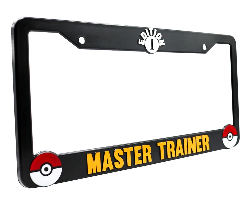 1st Edition Master Trainer for Pokemon 3D Raised License Plate Frame | eBay