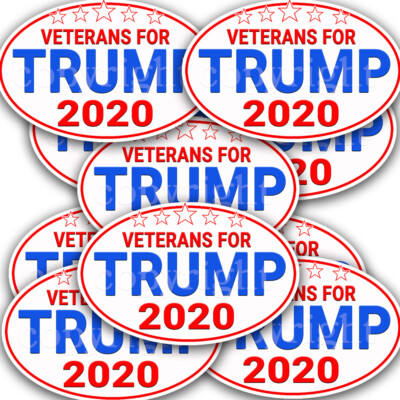 VETERANS for TRUMP 2020 Trump Political Mini Stickers Decals 3" 10 pack ...