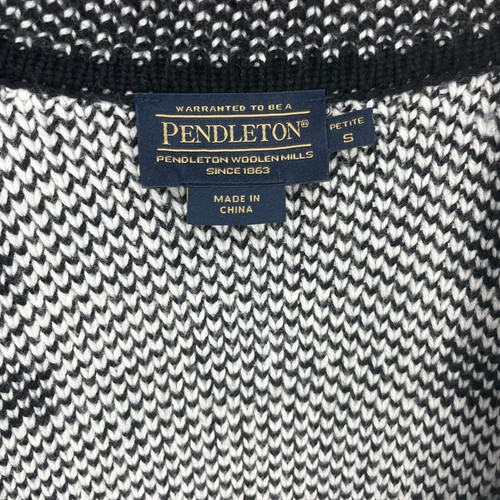 Pendleton 100% Merino Wool Long Cardigan Sweater PS Black Ivory NWOT | eBay