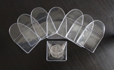 Clear Plastic Coin Holders Wallets 40mm x 40mm Pockets x100 for 50p, £1 ...