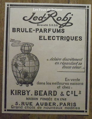 Publicité JED ROBJ Brule parfums electriques 1921, advert | eBay