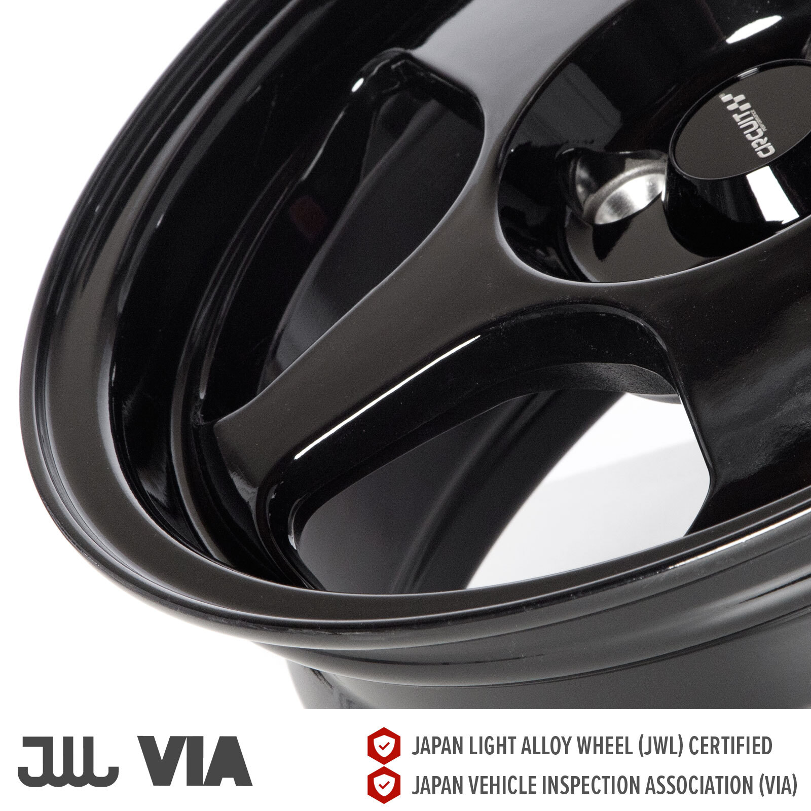 (1) Circuit Performance CP22 15x6.5 4x100 +35 Gloss Black Wheels Rim ...