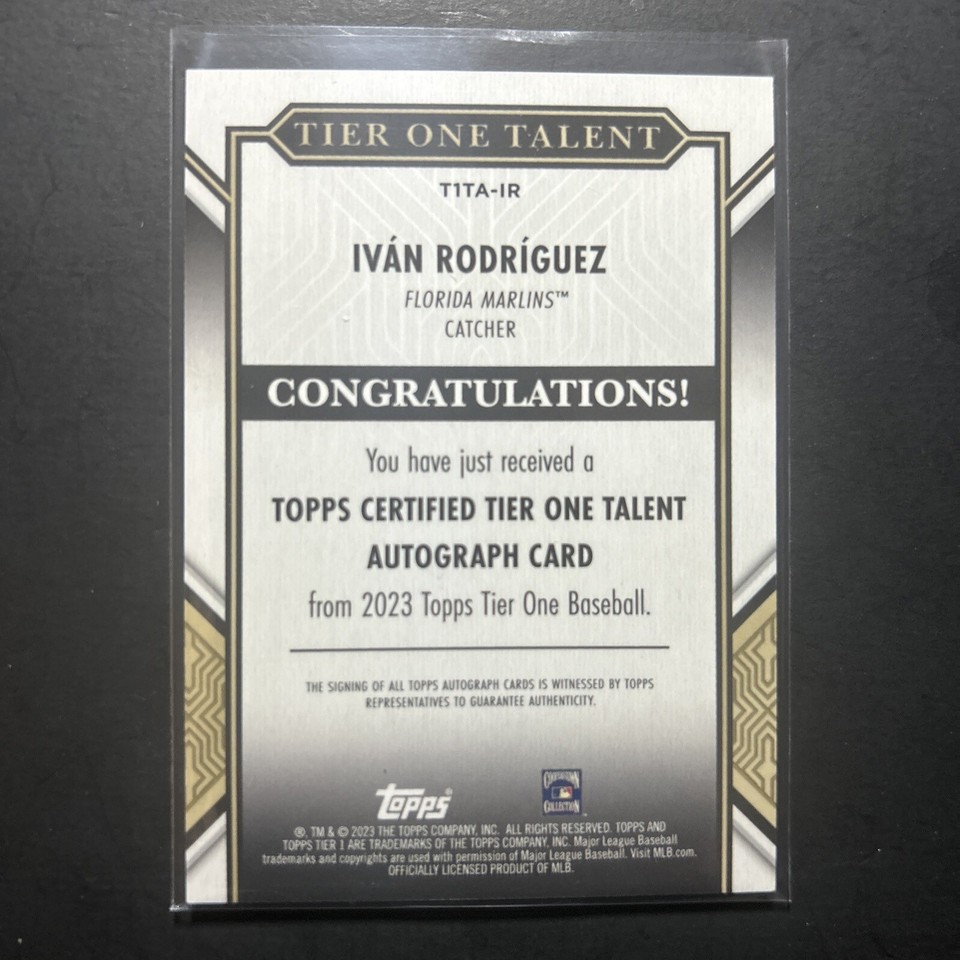 Ivan Rodriguez 2023 Topps Tier One Talent Autograph Auto 29/149 HOF💎 | eBay