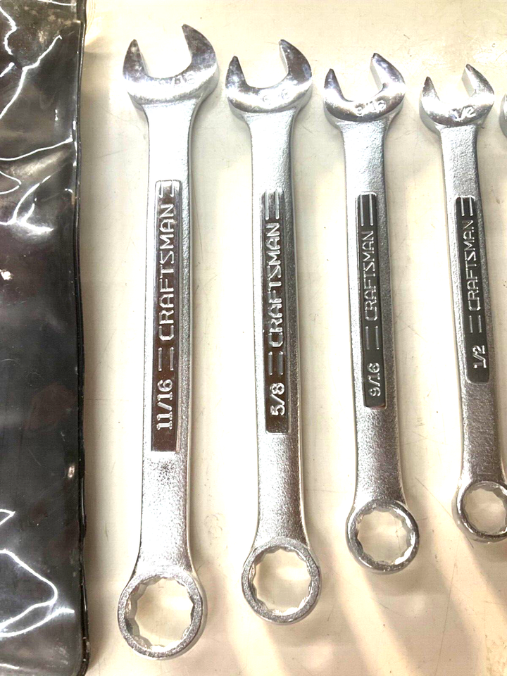 NOS! VINTAGE CRAFTSMAN TOOLS 9-pc. SAE COMBINATION WRENCH SET, 4962 ...