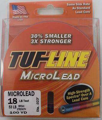 WESTERN FILAMENT TUF-LINE MICROLEAD LEAD CORE TROLLING LINE 18# TEST ...