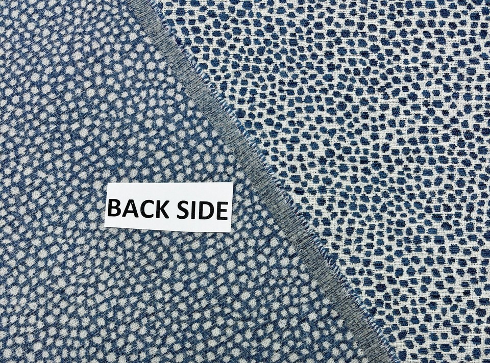 BALLARD DESIGN TULLY TEAL BLUE RAISED ANIMAL SPOT WOVEN FABRIC BY YARD ...