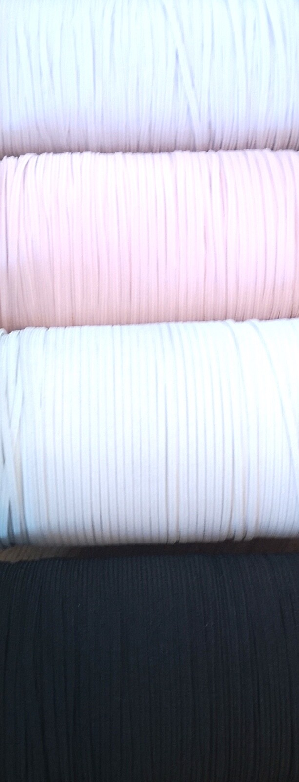 2 metres COLOURED FLAT ELASTIC BLACK WHITE 3mm 4mm 5mm 6mm 7mm 8mm 9mm ...