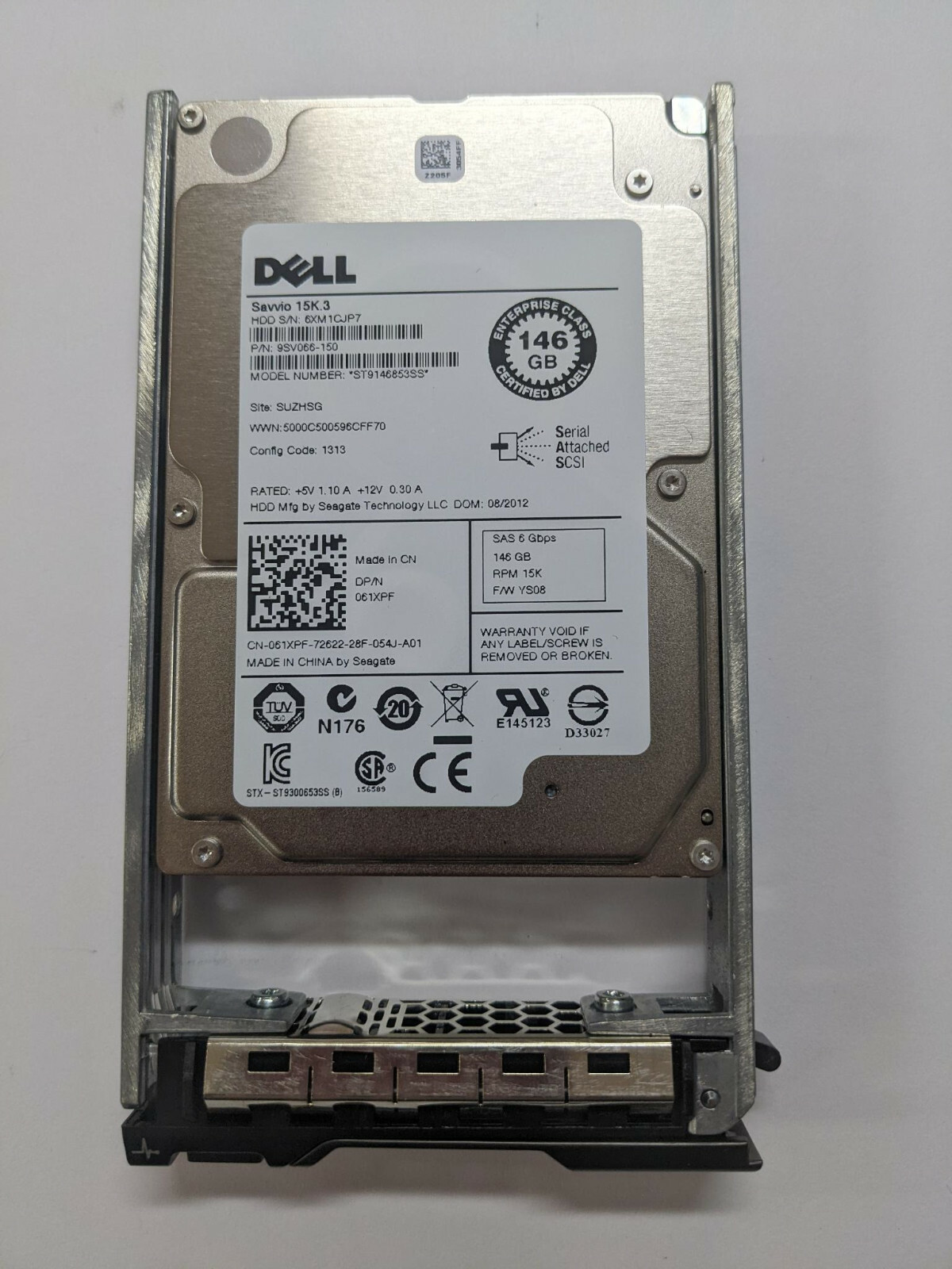 Dell 146GB, SAS, 2.5" Internal Hard Disc Drive (9SV066-150) W/ DELL HS ...