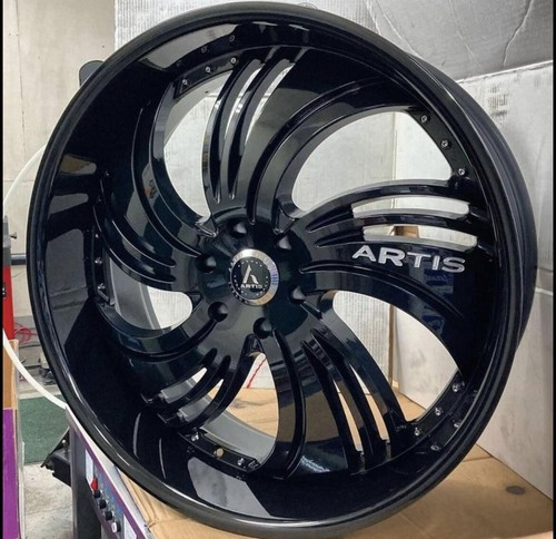 24" Inch 24x10 Gloss Black Avenue 5x127 DURANGO Wheels Rims 22 26 5x5 ...