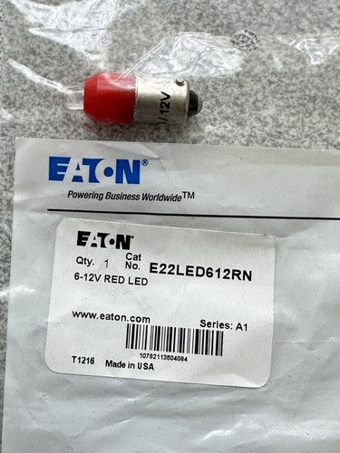 NEW EATON E22LED612RN 6-12V RED LED BULB E22 E34 10250T Pilot Light ...