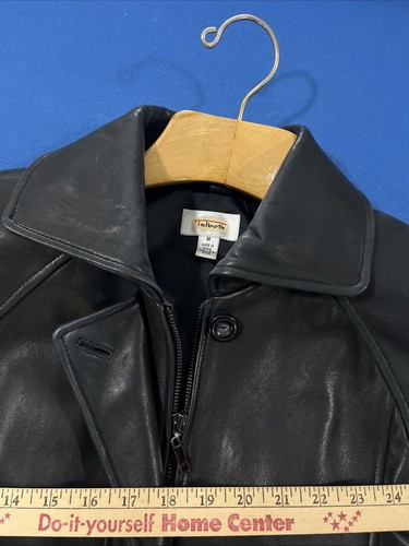 VTG Talbots Leather Jacket Size M Black Soft Mid-Length Classic | eBay