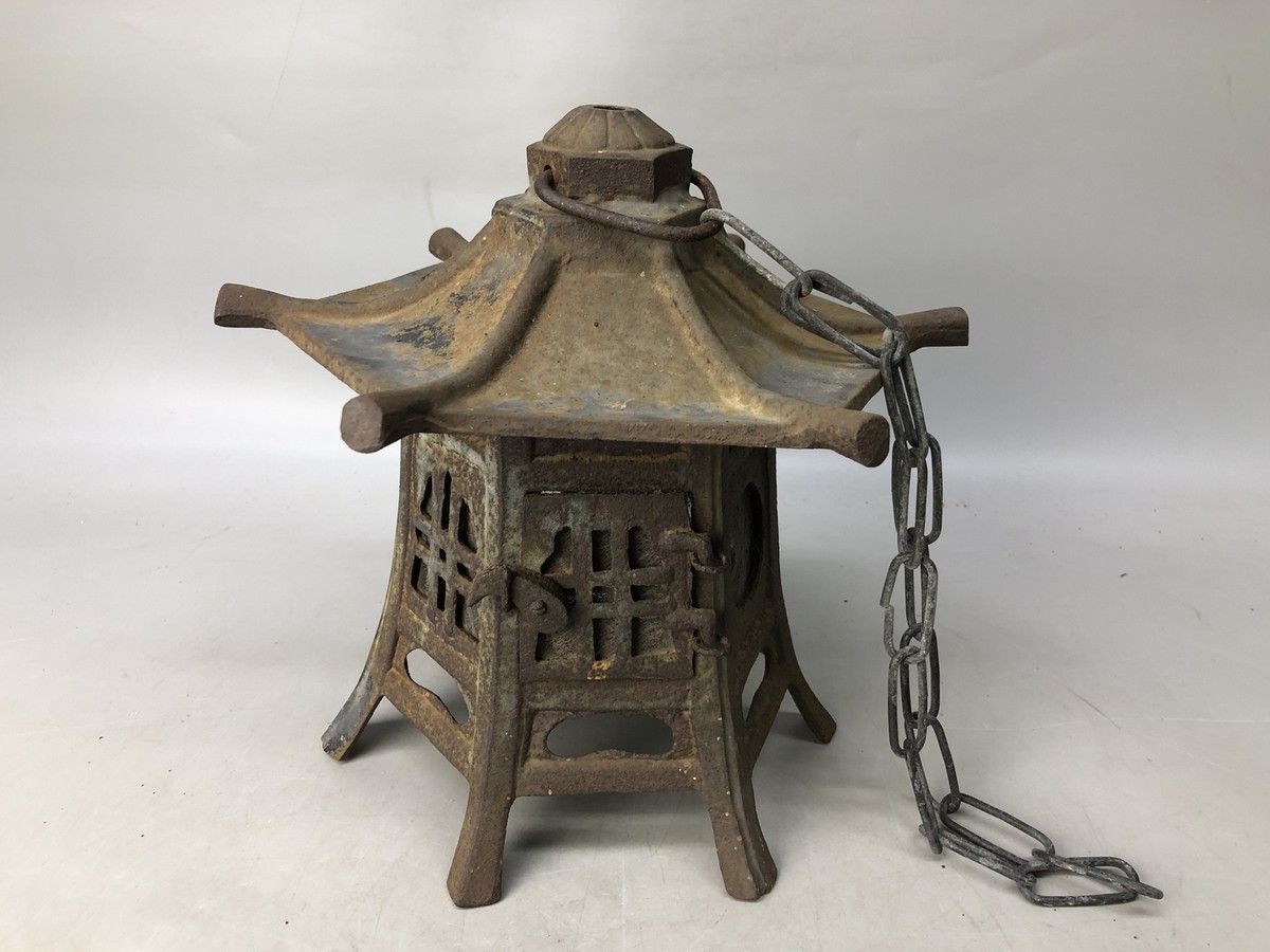 Antique Japanese Lanterns Y3108 TOUROU Copper Hanging Lantern Clawfoot
