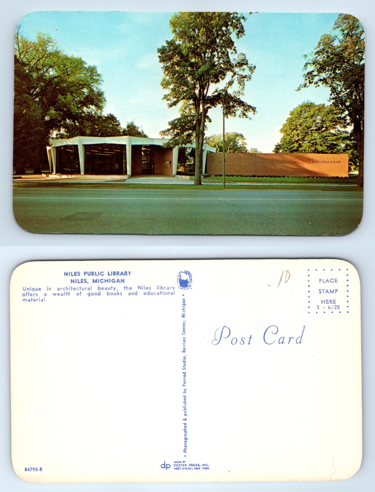 Vintage Postcard Niles Public Library Michigan MI | eBay
