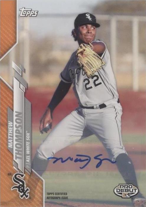 2020 Topps Pro Debut - Matt Thompson #PD-92 Orange Autographs /25 (AU ...