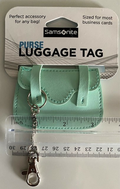 Samsonite Purse Luggage Tag / ID Tag Seafoam Green with chain for sale ...