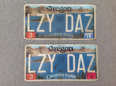 Matching Set of Expired Personalized Oregon License Plates | eBay