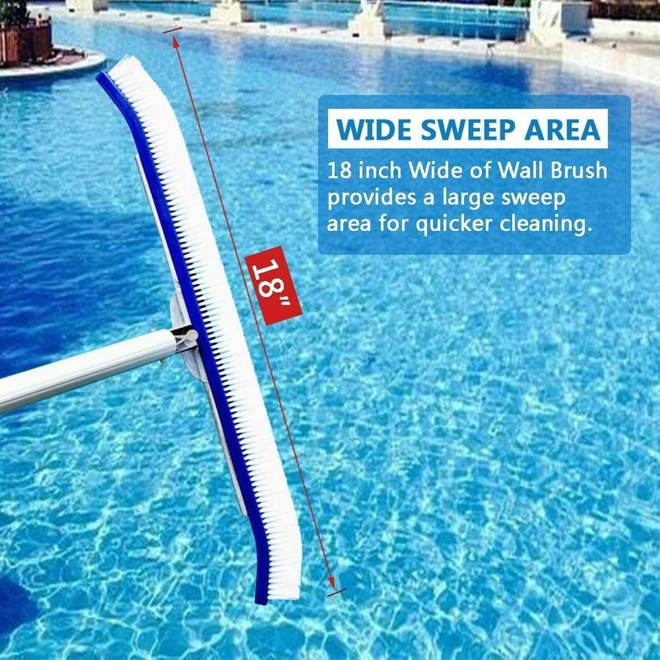 Pool Brush Head Strong 18" Aluminium Swimming Pool Spa Hot Tub Cleaning ...