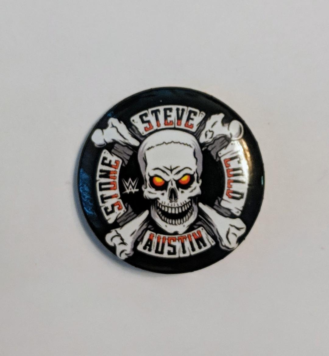 Licensed 1.25" Pinback Button WWE Steve Austin Stone Cold (Pins Approx ...