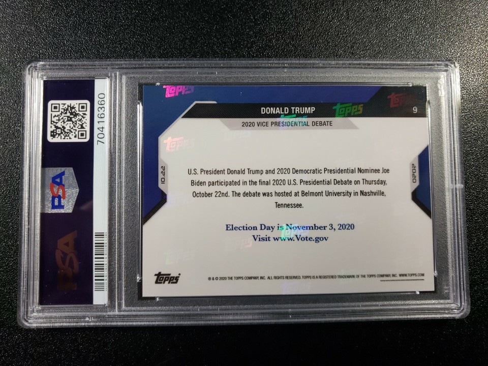 PSA 10 Donald Trump Card #9 Topps Now Election 2020 President Debate | eBay