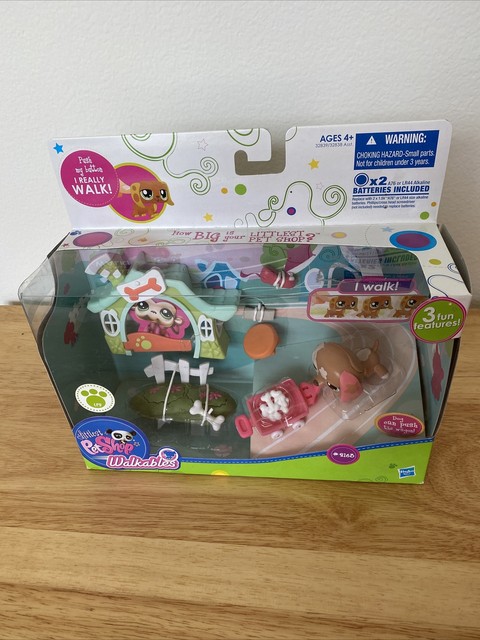 Littlest Pet Shop LPS Walkables Set Dachshund 2163 Fun Features Hasbro ...