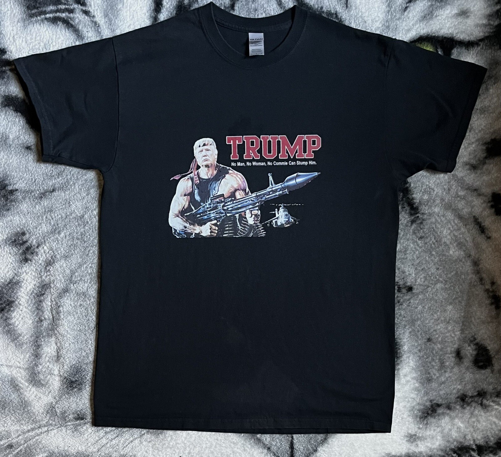 Rare Spoof / Parody Donald Trump Rambo Shirt Sz L - Gem
