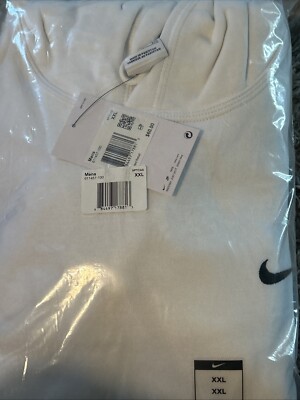 Nike Men’s Club Fleece Swoosh Hoodie Sportswear Pullover White 611457 ...