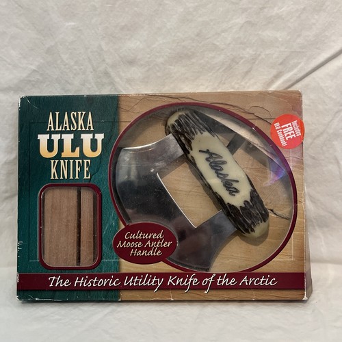 Vintage Alaskan Ulu Knife of The Artic Cultured Moose Antler Handle ...