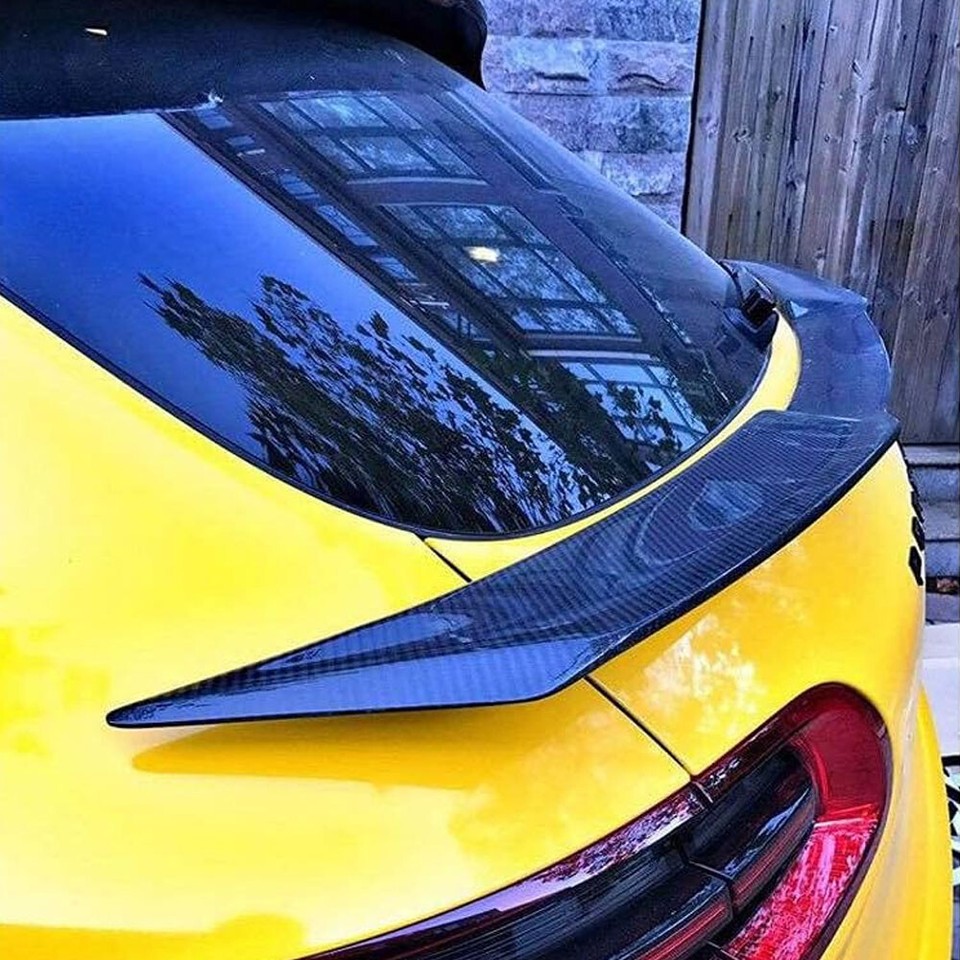 REAL CARBON Rear Trunk Spoiler Middle Wing For Porsche Macan Turbo GTS ...