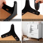 4"/10cm Metal Furniture Legs Feet 4 Pack Heavy Duty Modern Black Sofa ...