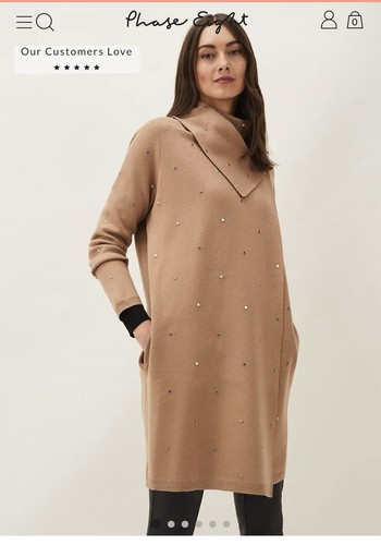 BNWT Phase Eight Paloma Scattered Stud Coatigan - Camel Size 10 | eBay UK
