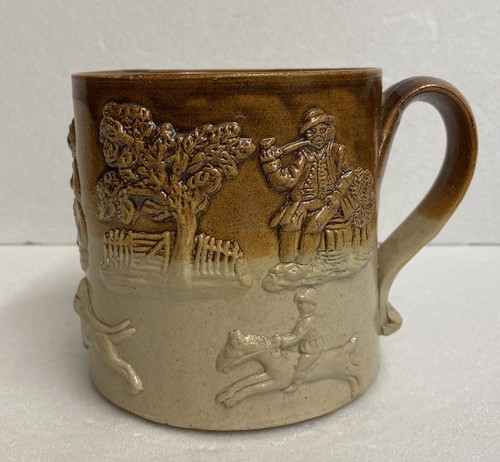 Early English Brown Saltglaze Stoneware Mug/Tankard with Hunting Scene ...
