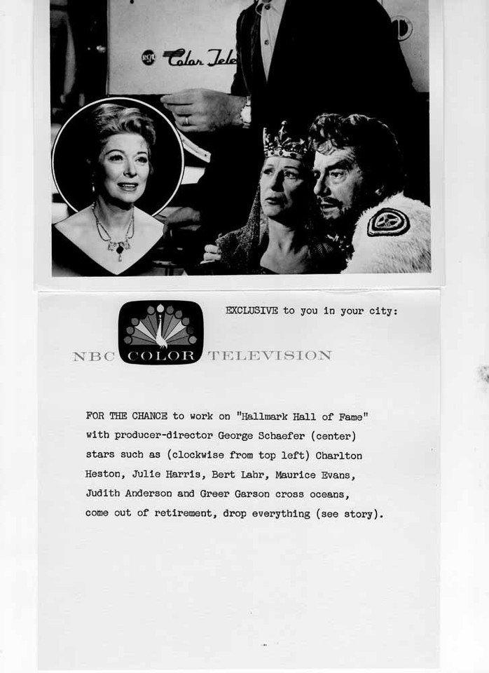 o28966 1965 orig photo director George Schaefer, Charlton Heston, Julie ...