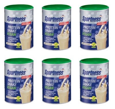 6 x 300g | Sportness Proteinpulver, Protein Shake Vegan, Vanille ...