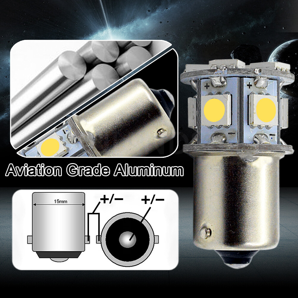 2pcs 1156 BA15S P21W Warm White Indicator Turn Signal Light Bulb 5050 ...