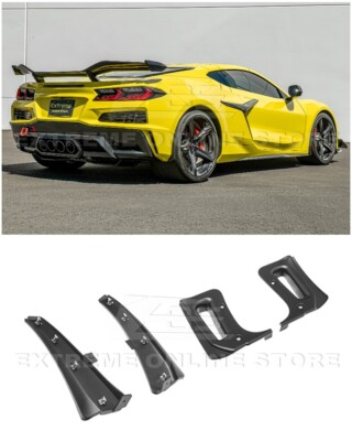 For 22-Up Corvette C8 Z06 XL Extended MATTE BLACK Front & Rear Mud ...