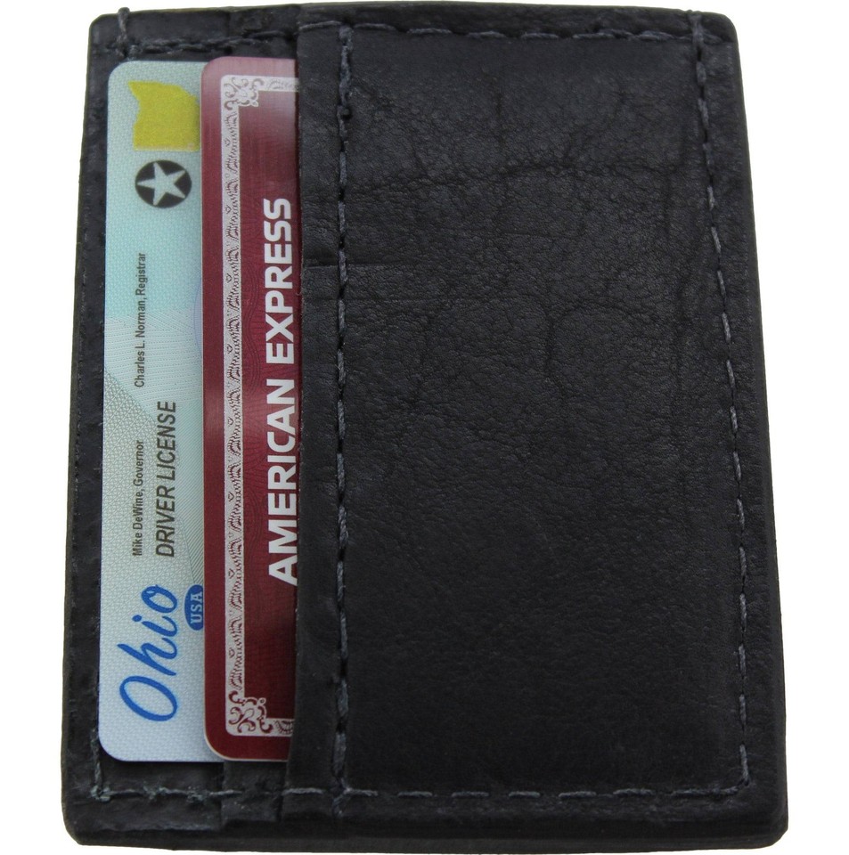 Black American Bison Money Clip Wallet With Credit Card Slots Quality ...