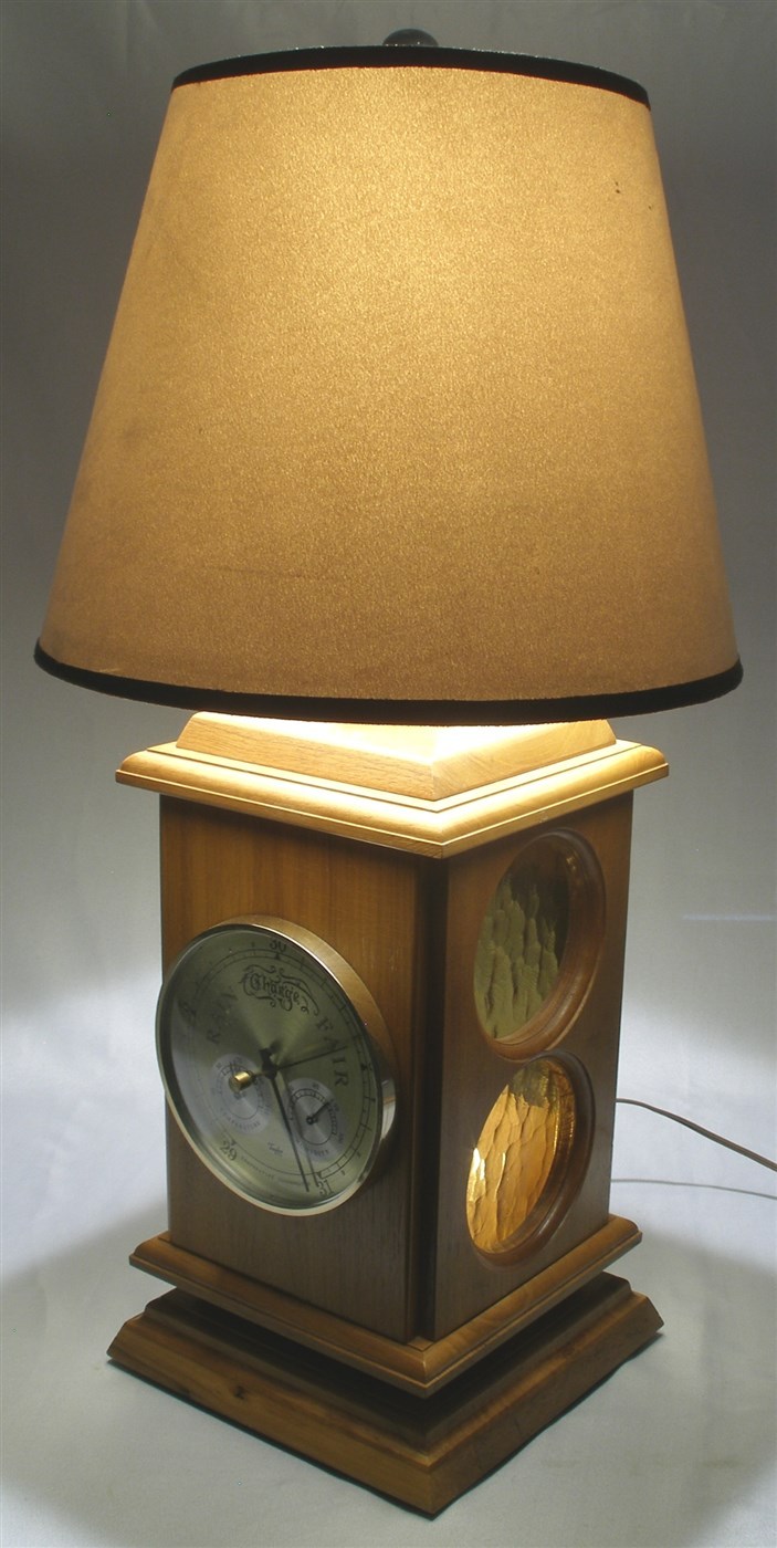 VINTAGE UNIQUE TAYLOR BAROMETER THERMOMETER WOOD DECOR MODERN TABLE ...