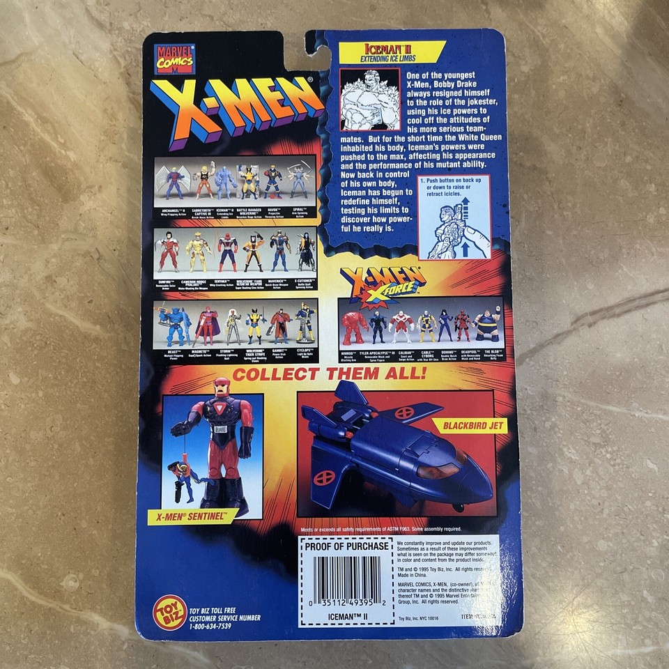 1995 Toy Biz Marvel X-Men Invasion Series ICEMAN II Action Figure New ...
