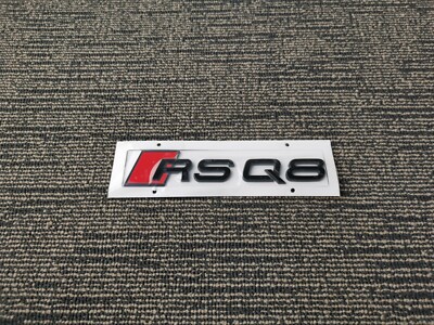 Gloss Black Audi RSQ8 Badge Emblem OEM Style Size Rear Logo Replacement ...