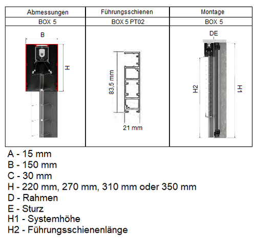 Z90 BOX 5 ALU-Raffstore, Außenjalousie, Sonnenschutz B:0.6-4,5 m, H:0 ...